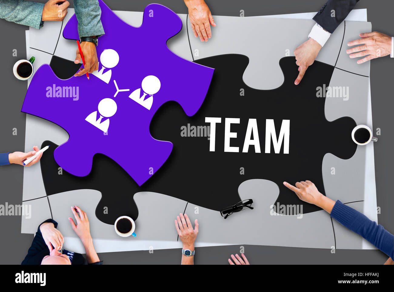 Team Building Collaboration Partenrship Cooperation Concept Stock Photo ...