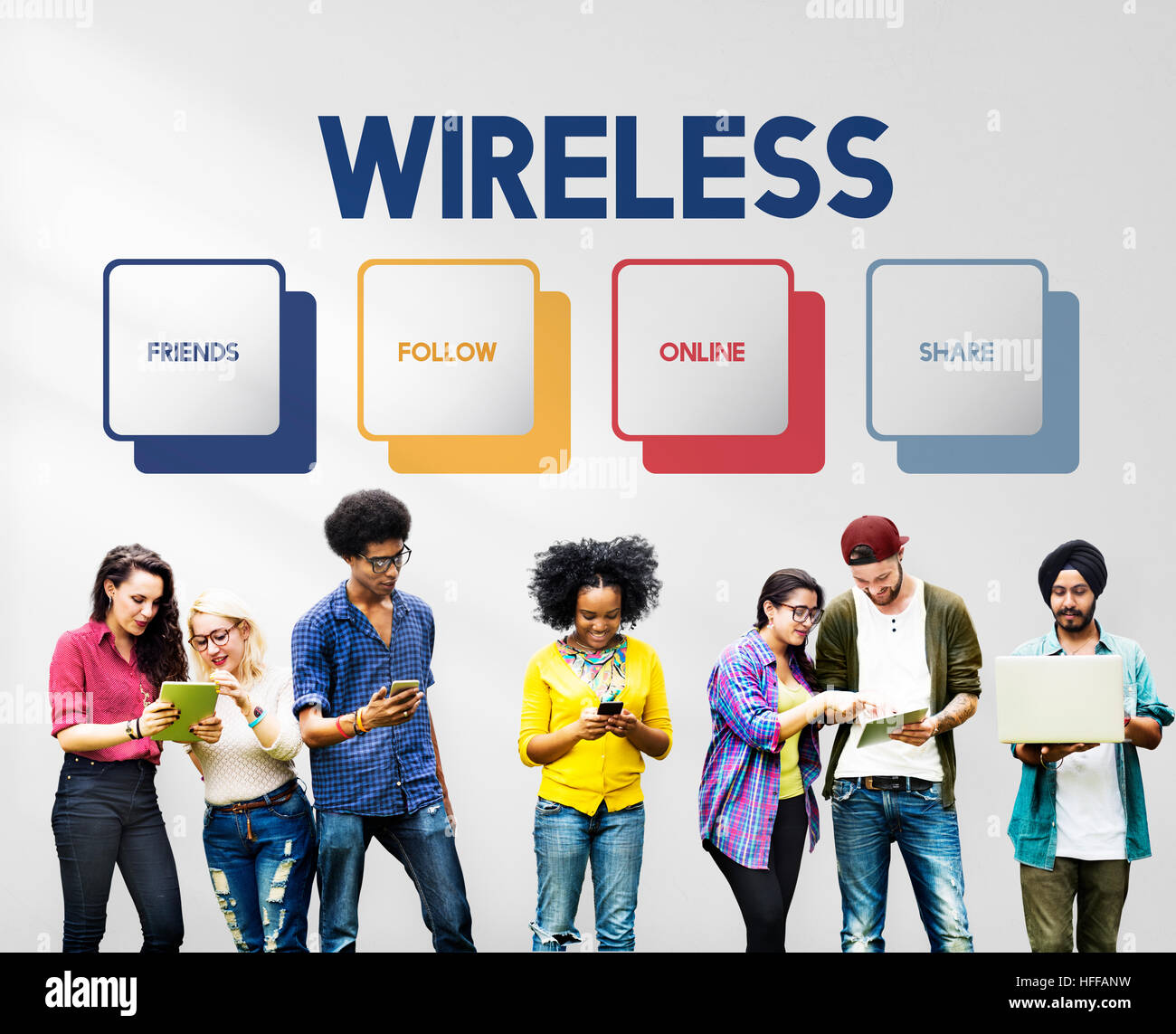 Social Media Box Buttons Concept Stock Photo - Alamy