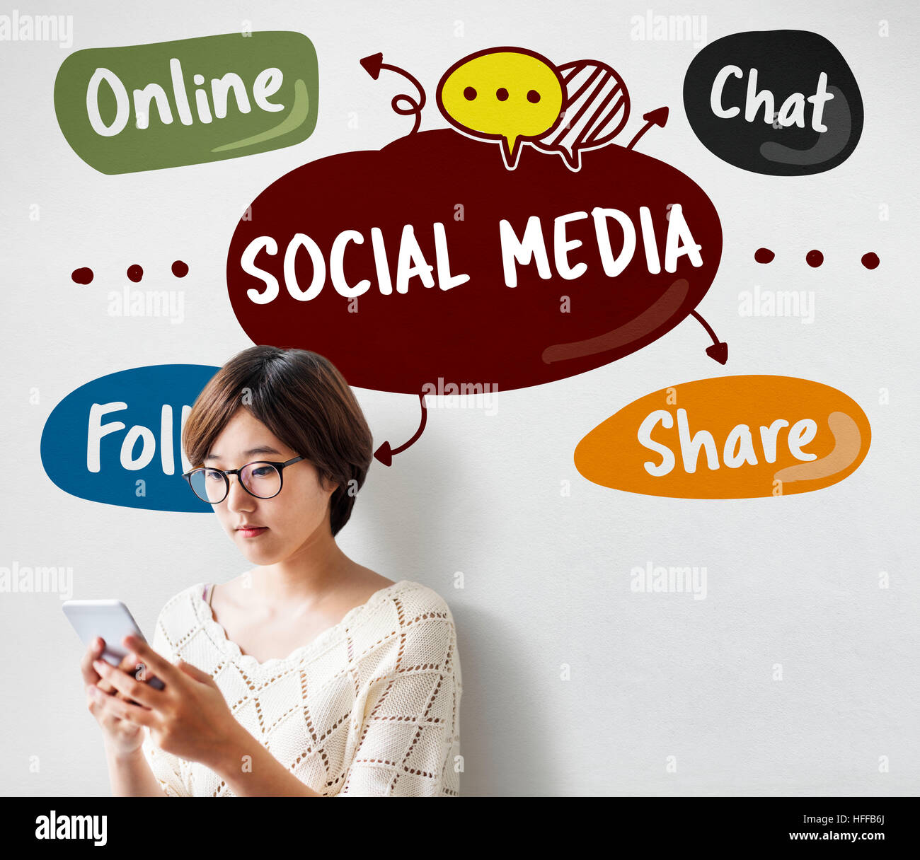 Social Media Online Chat Share Concept Stock Photo - Alamy
