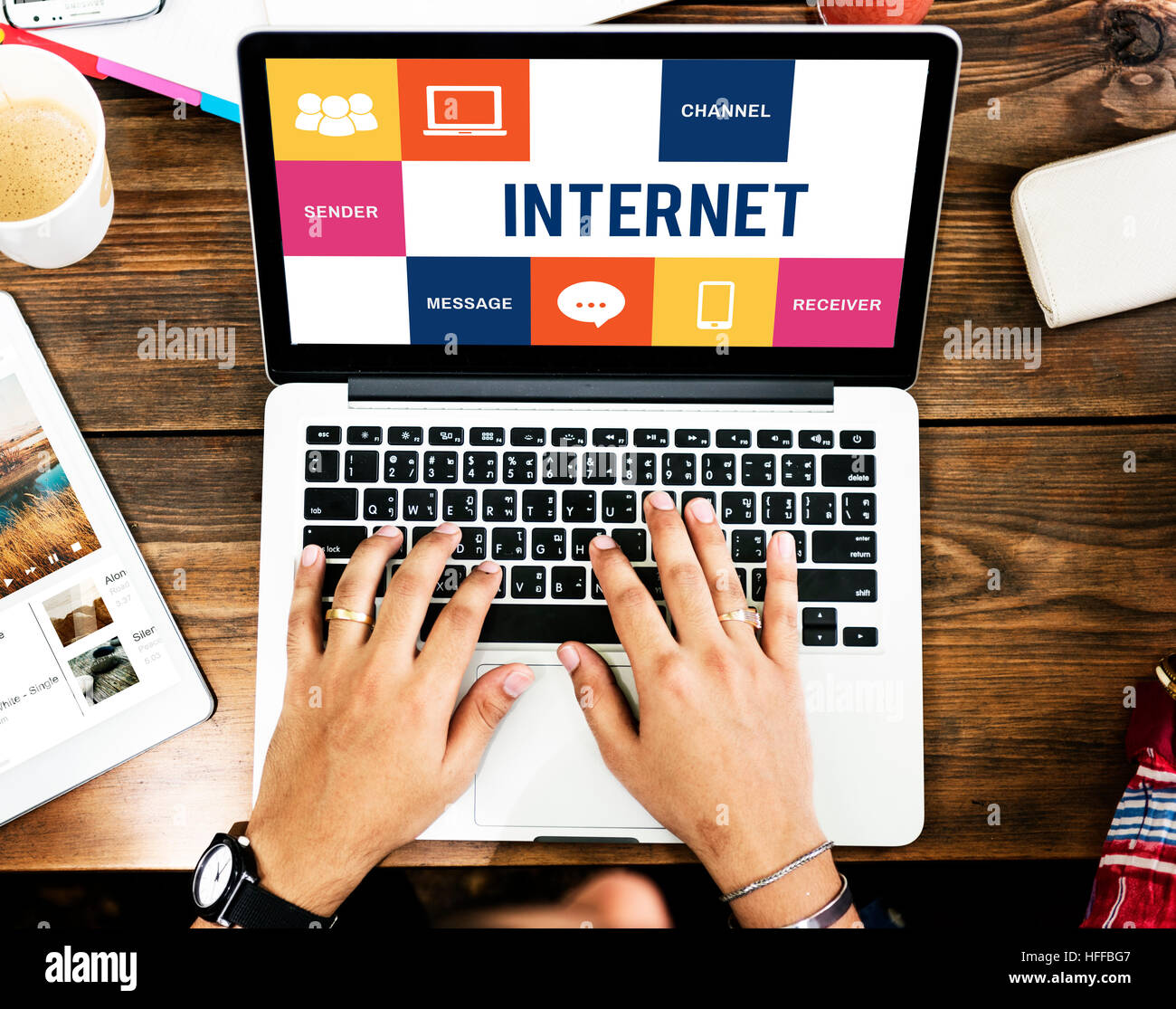 Media Technology Online Digital Networking Concept Stock Photo - Alamy