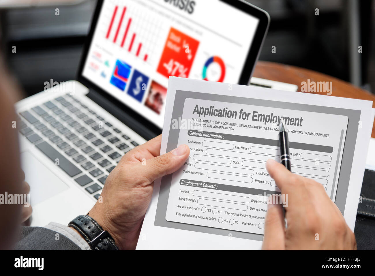 Application Form Document Filling Concept Stock Photo - Alamy