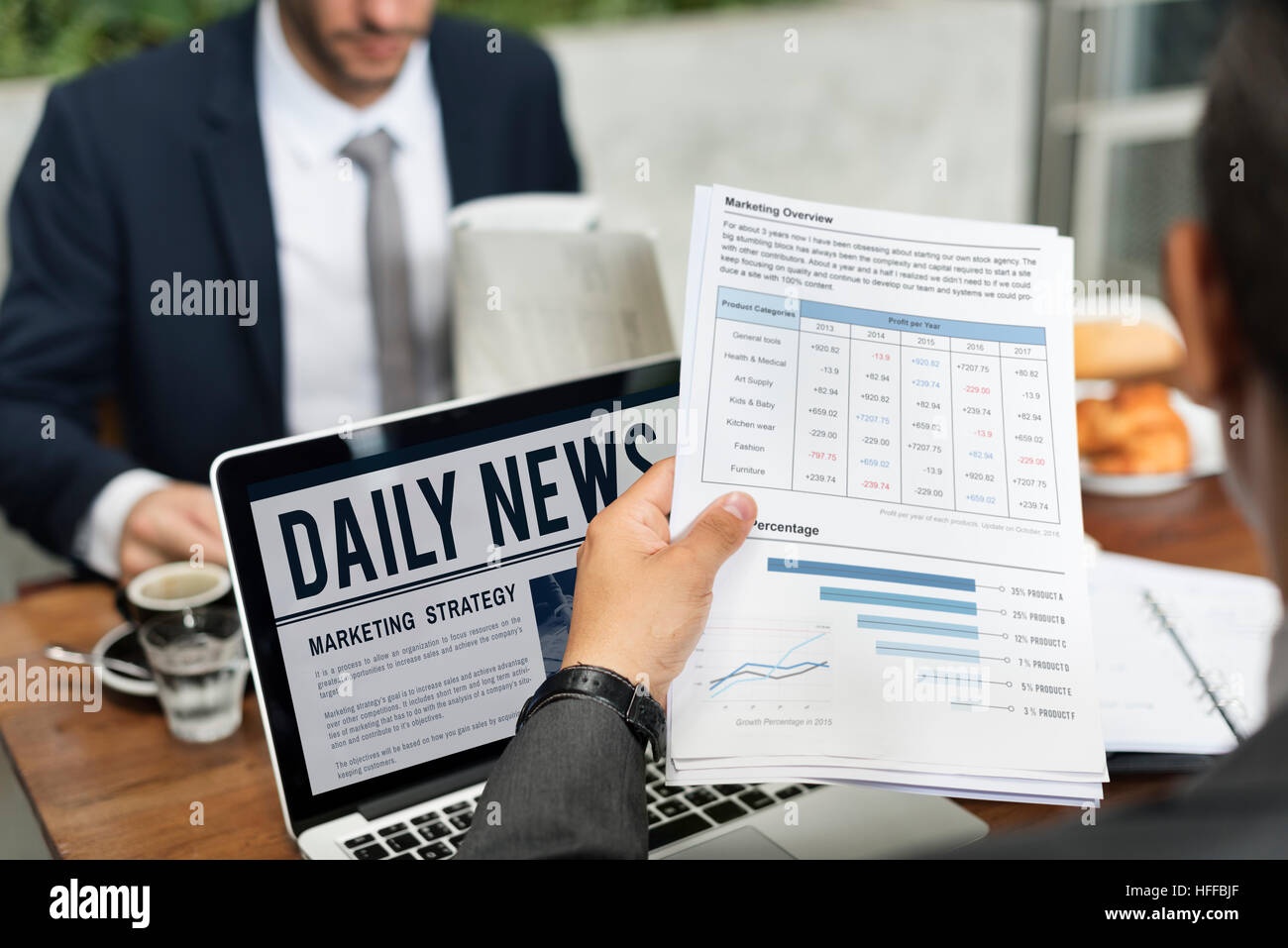 Daily News Journal Update Information is Power Concept Stock Photo - Alamy