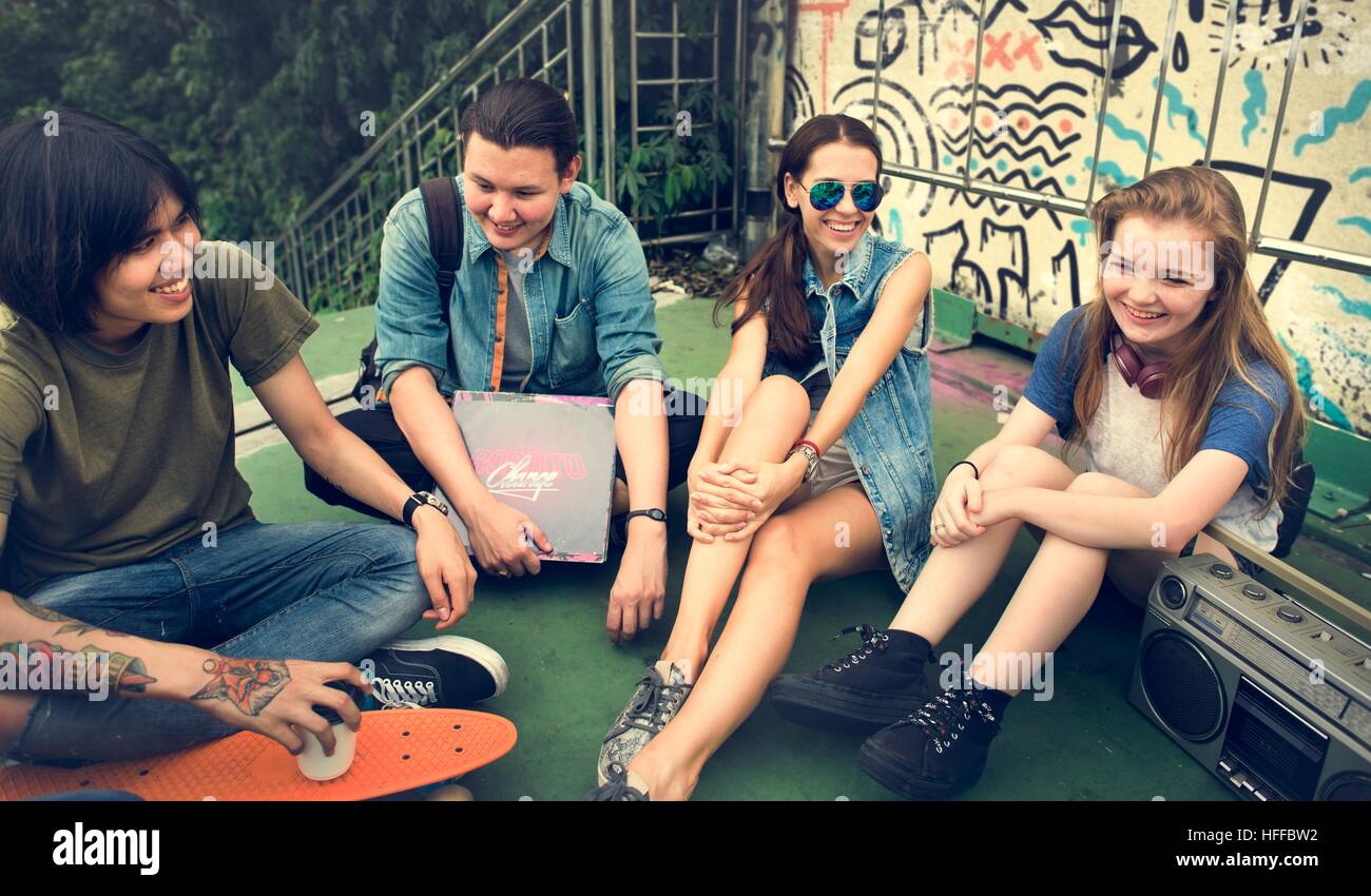 People Friendship Togetherness Activity Youth Culture Concept Stock ...