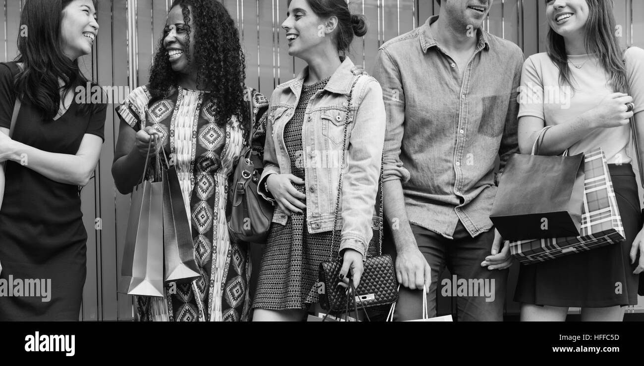 Youth connection communication Black and White Stock Photos & Images ...