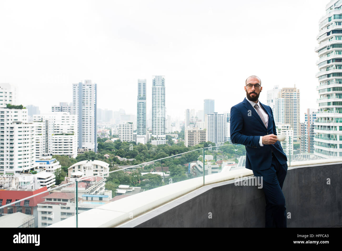 Business Person Standing Balcony Concept Stock Photo - Alamy