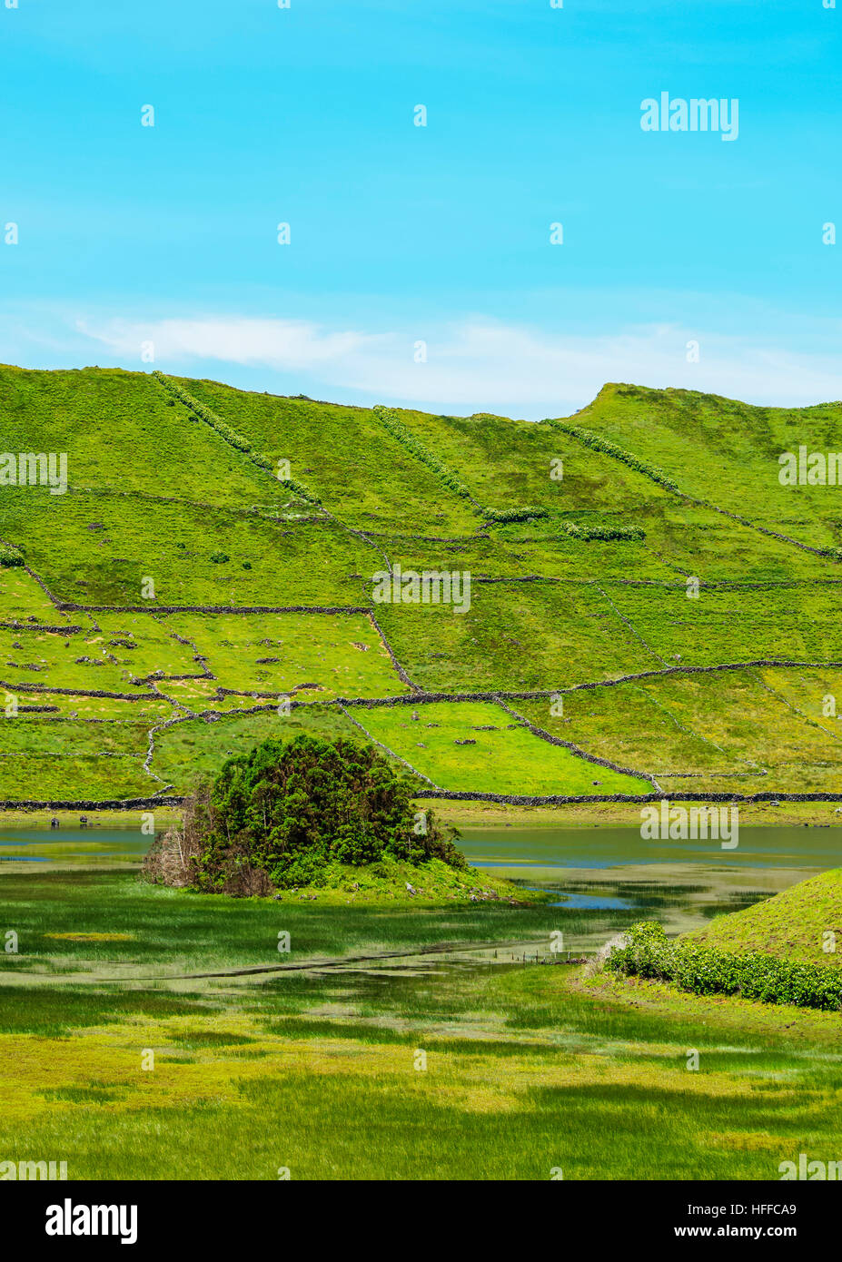 Portugal, Azores, Corvo, Landscape of the Caldeirao do Corvo Stock ...