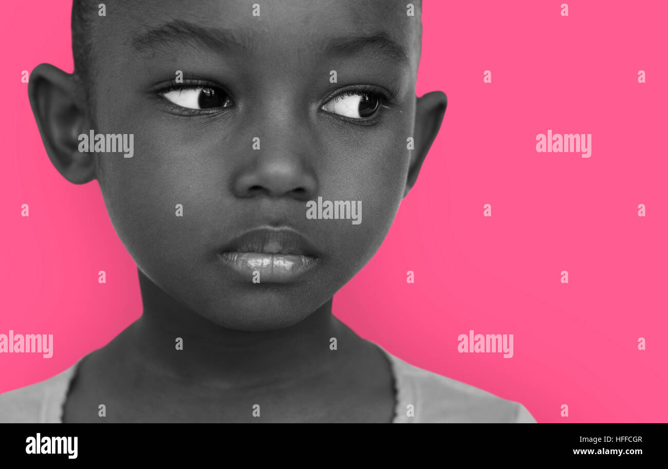 Girl Serious Studio Portrait Concept Stock Photo - Alamy