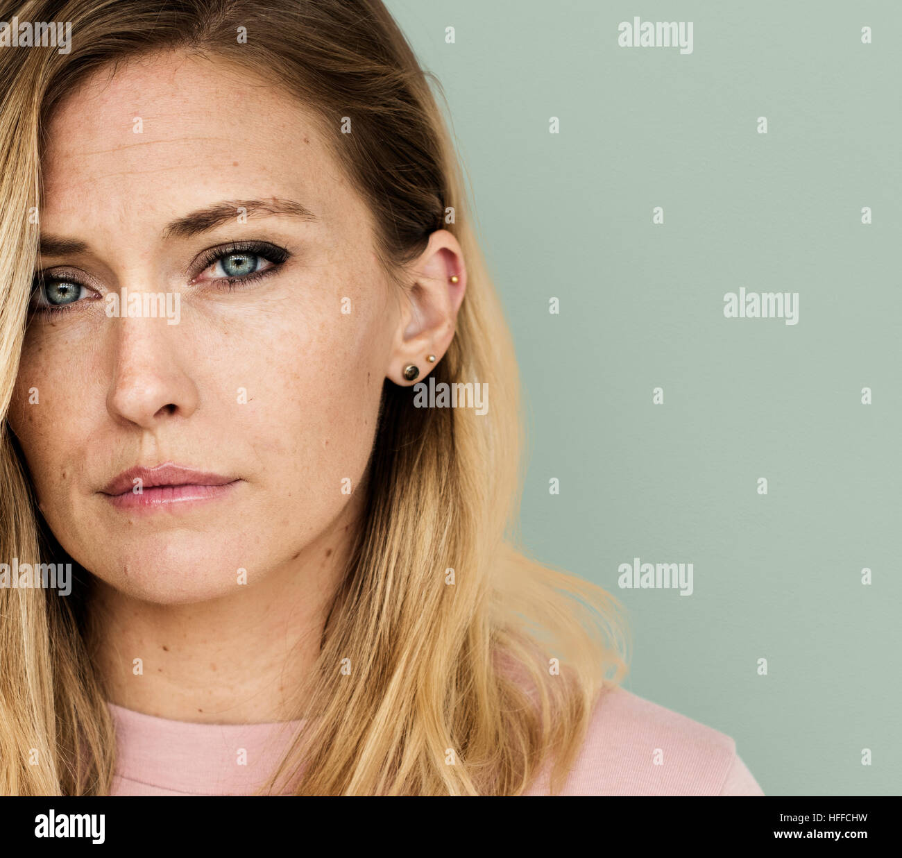 Woman Serious Studio Portrait Concept Stock Photo - Alamy