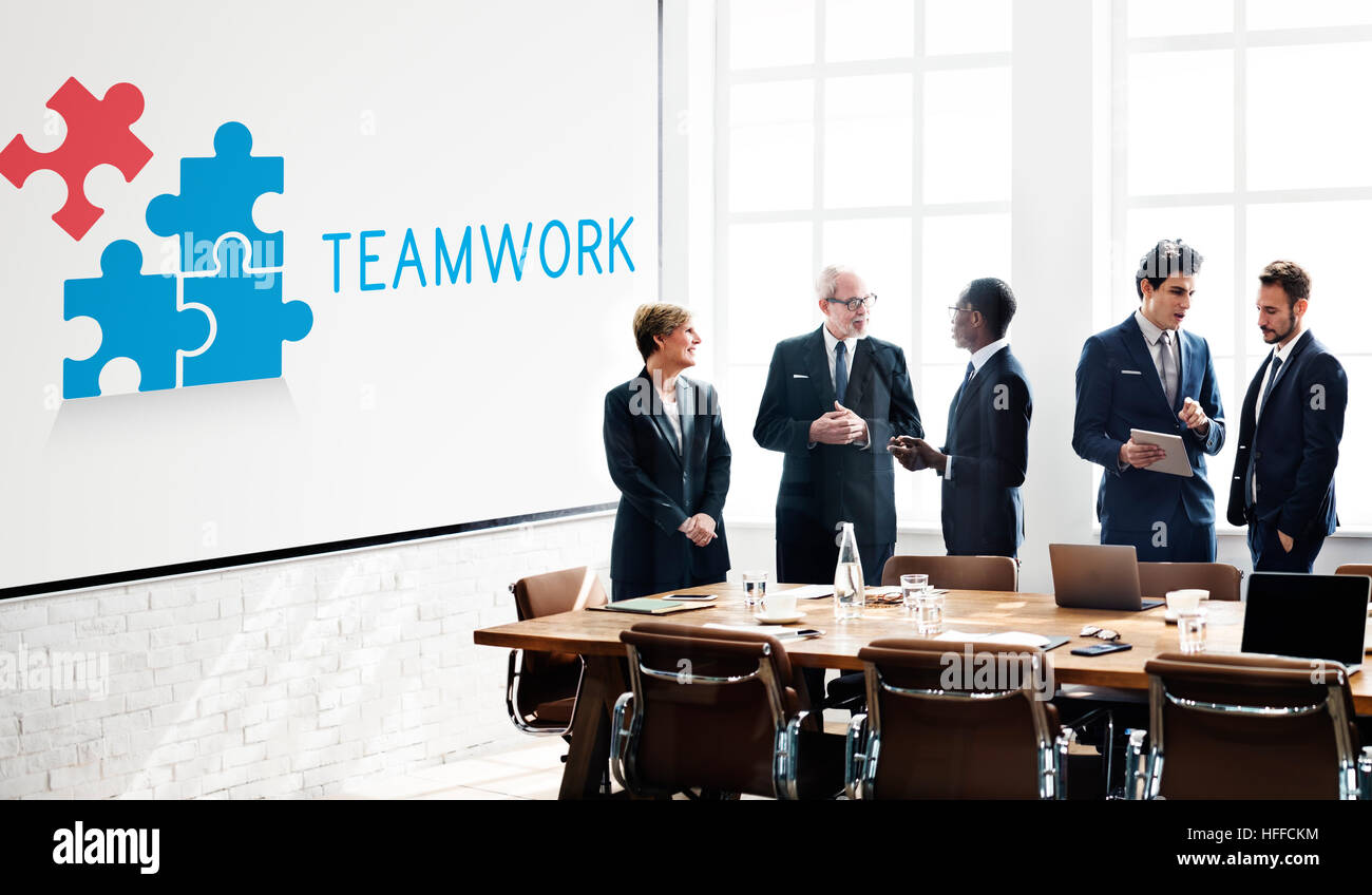 Teamwork Connection Cooperation Partnership Concept Stock Photo - Alamy