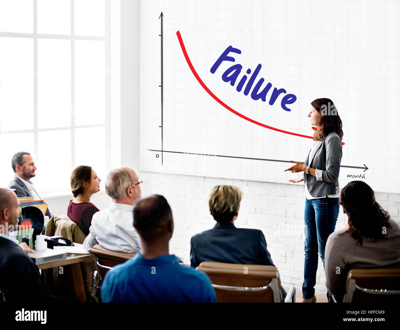 Recession Financial Risk Failure Decrease Concept Stock Photo - Alamy