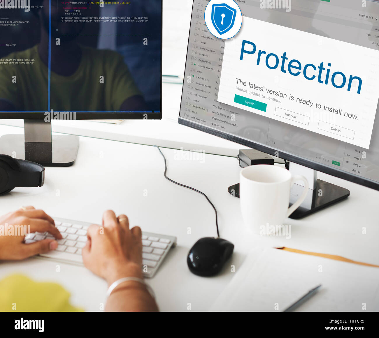 Firewall Antivirus Alert Protection Security Caution Concept Stock ...