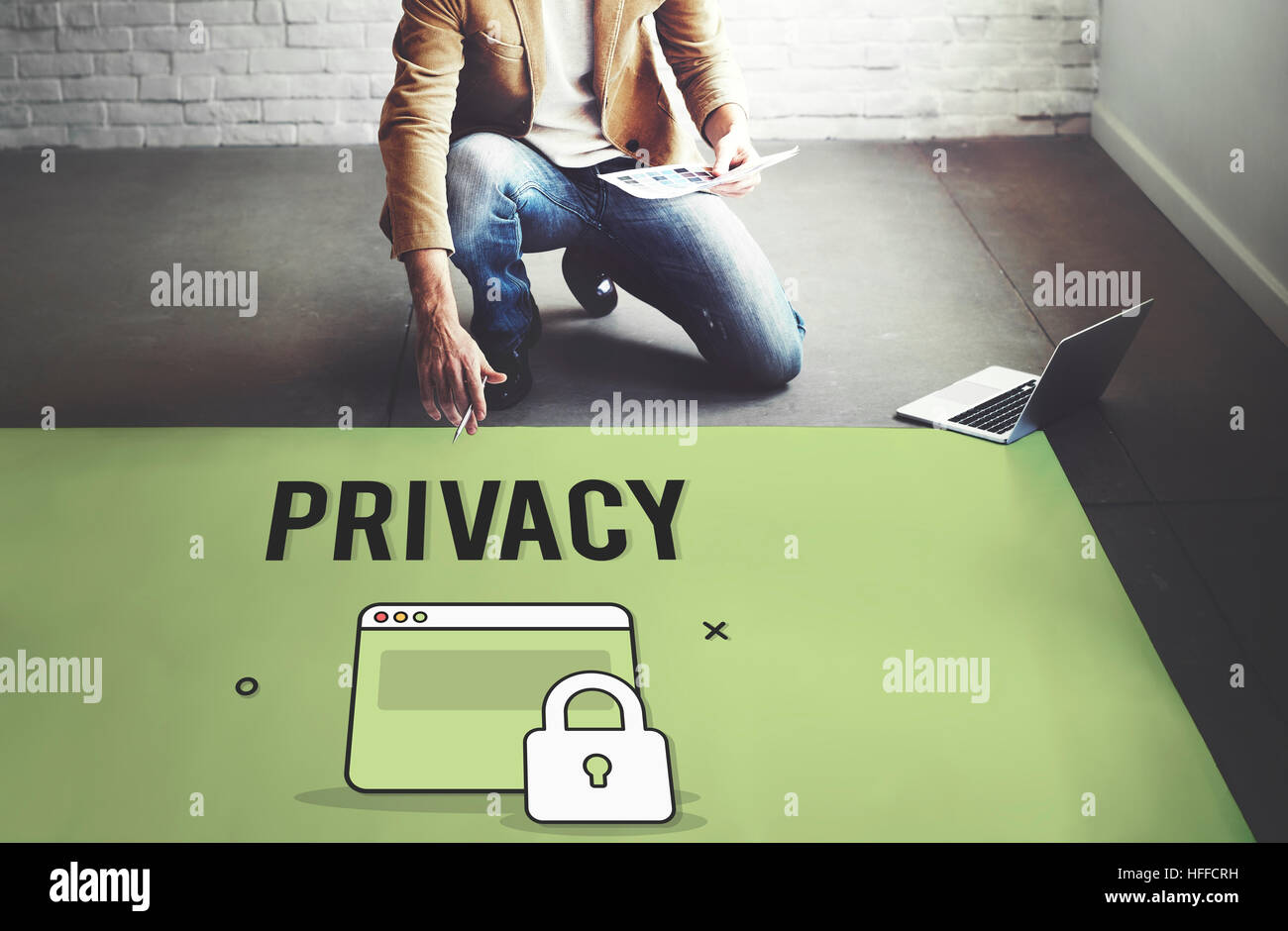 Authorize Protected Verification Privacy Security Concept Stock Photo ...