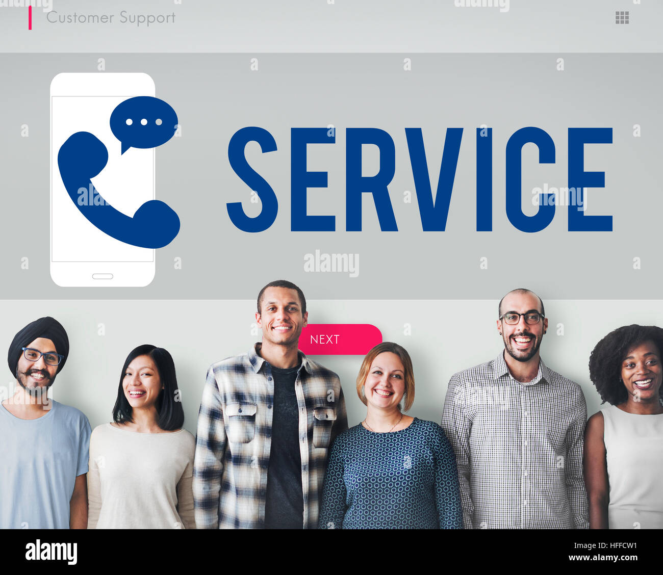 Mobile Phone Customer Service Concept Stock Photo - Alamy