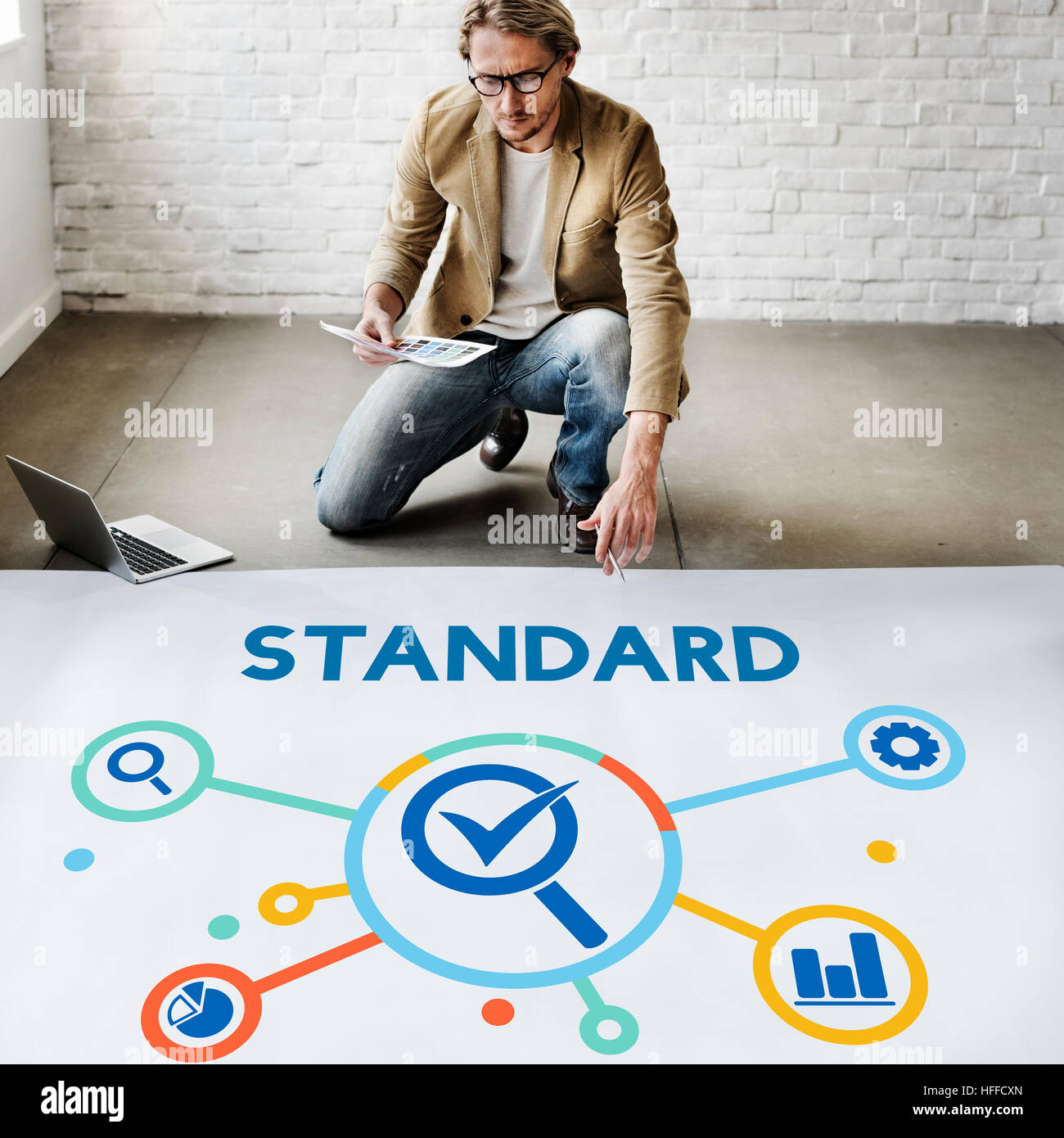 Quality Management Check Icon Concept Stock Photo - Alamy
