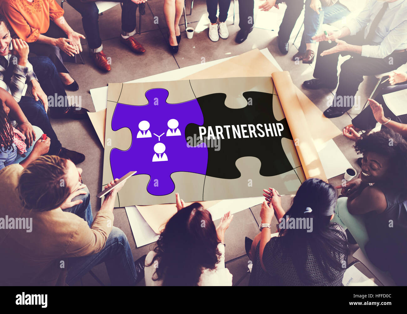 Team Building Collaboration Partenrship Cooperation Concept Stock Photo ...