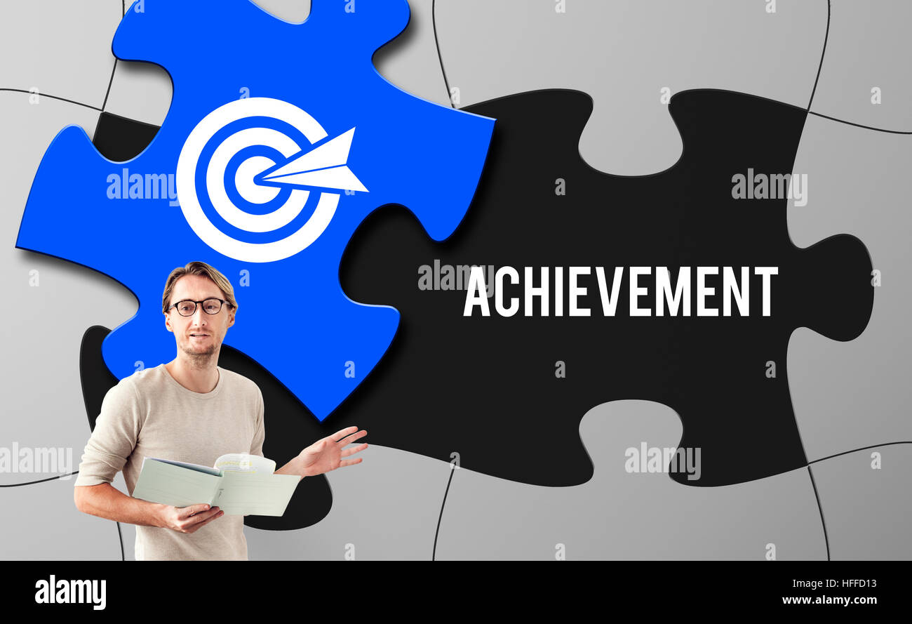 Achievement Success Goals Target Jigsaw Puzzle Concept Stock Photo - Alamy