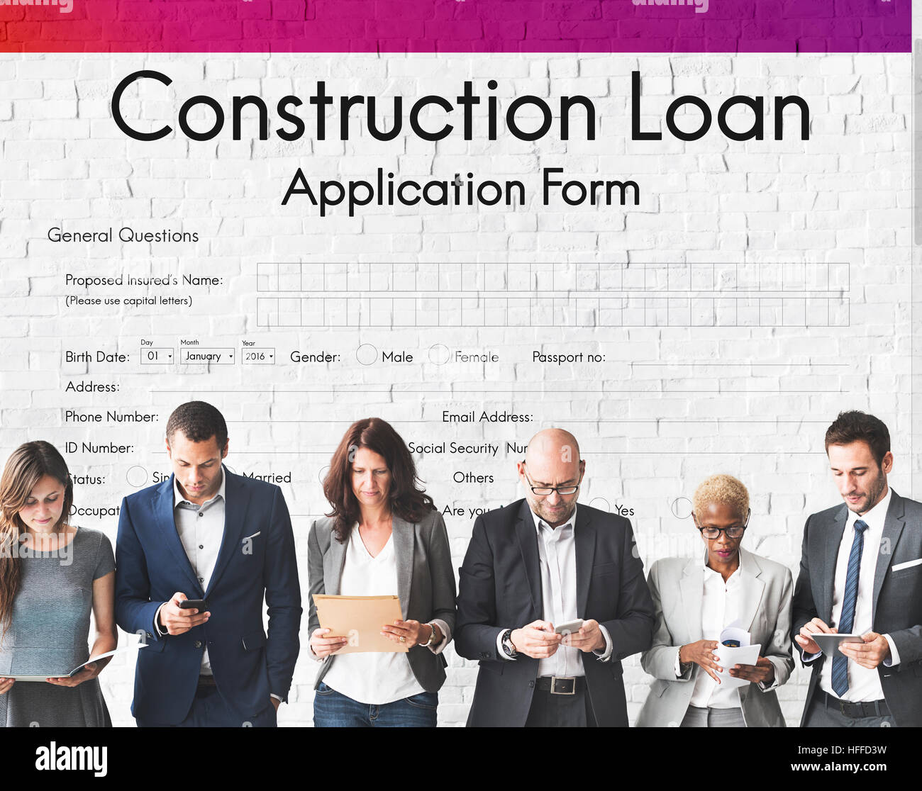Construction Loan Application Form Concept Stock Photo - Alamy