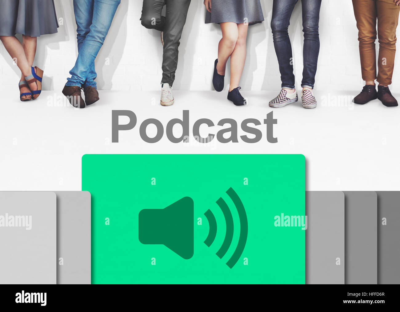 Audio Podcast Music Multimedia Broadcast Concept Stock Photo - Alamy