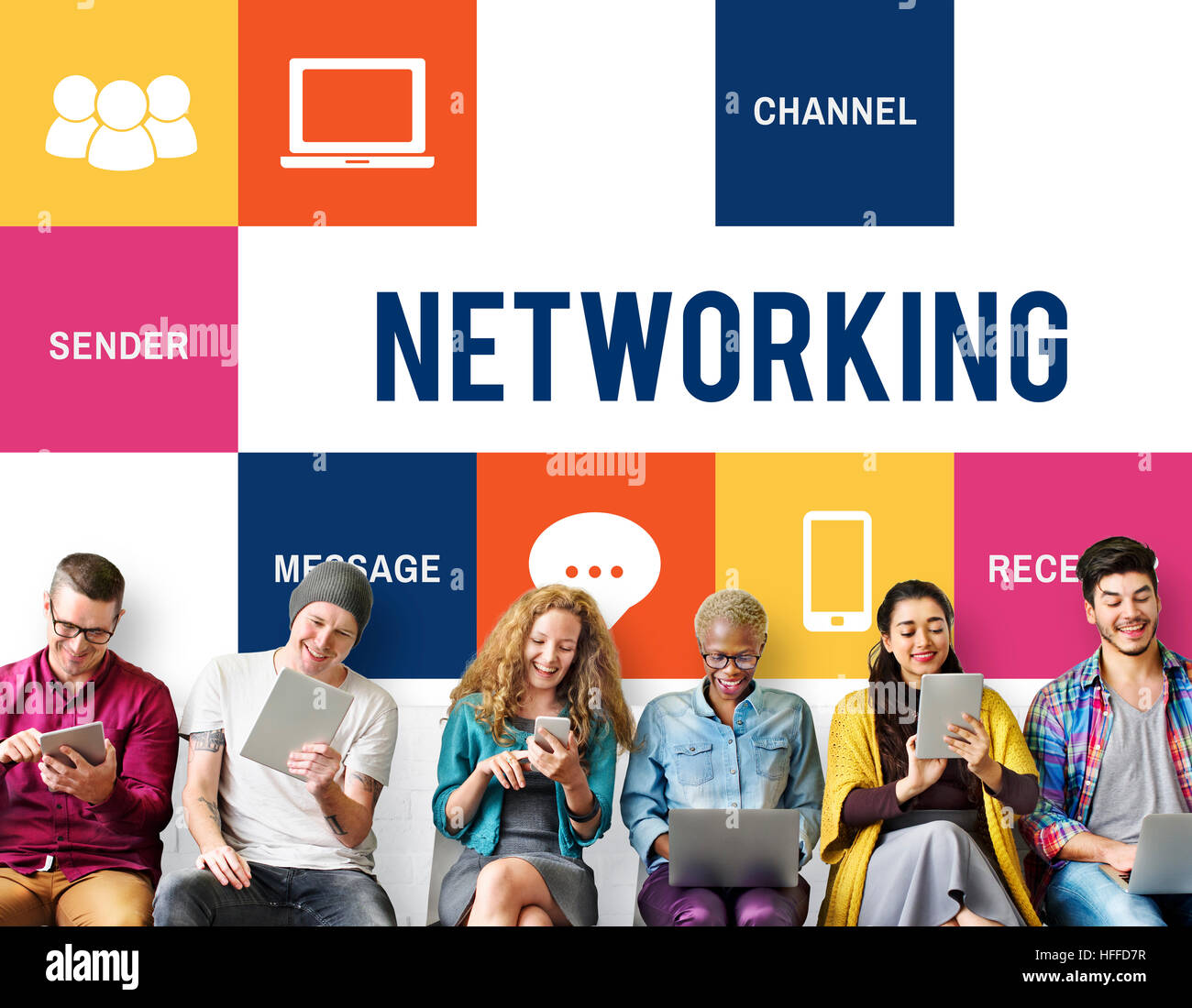 Media Technology Online Digital Networking Concept Stock Photo - Alamy