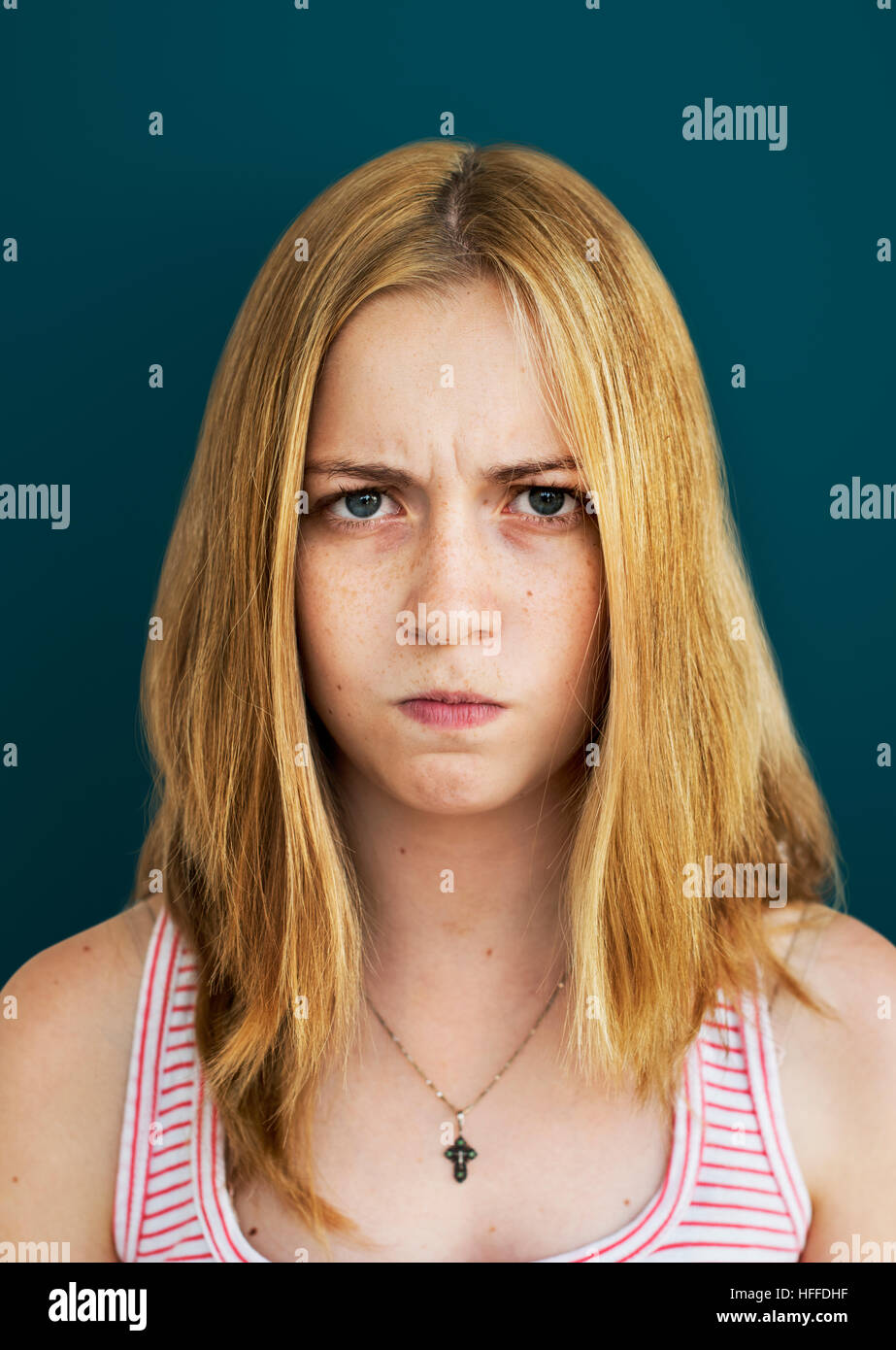 Young Girl Envy Irritated Concept Stock Photo - Alamy