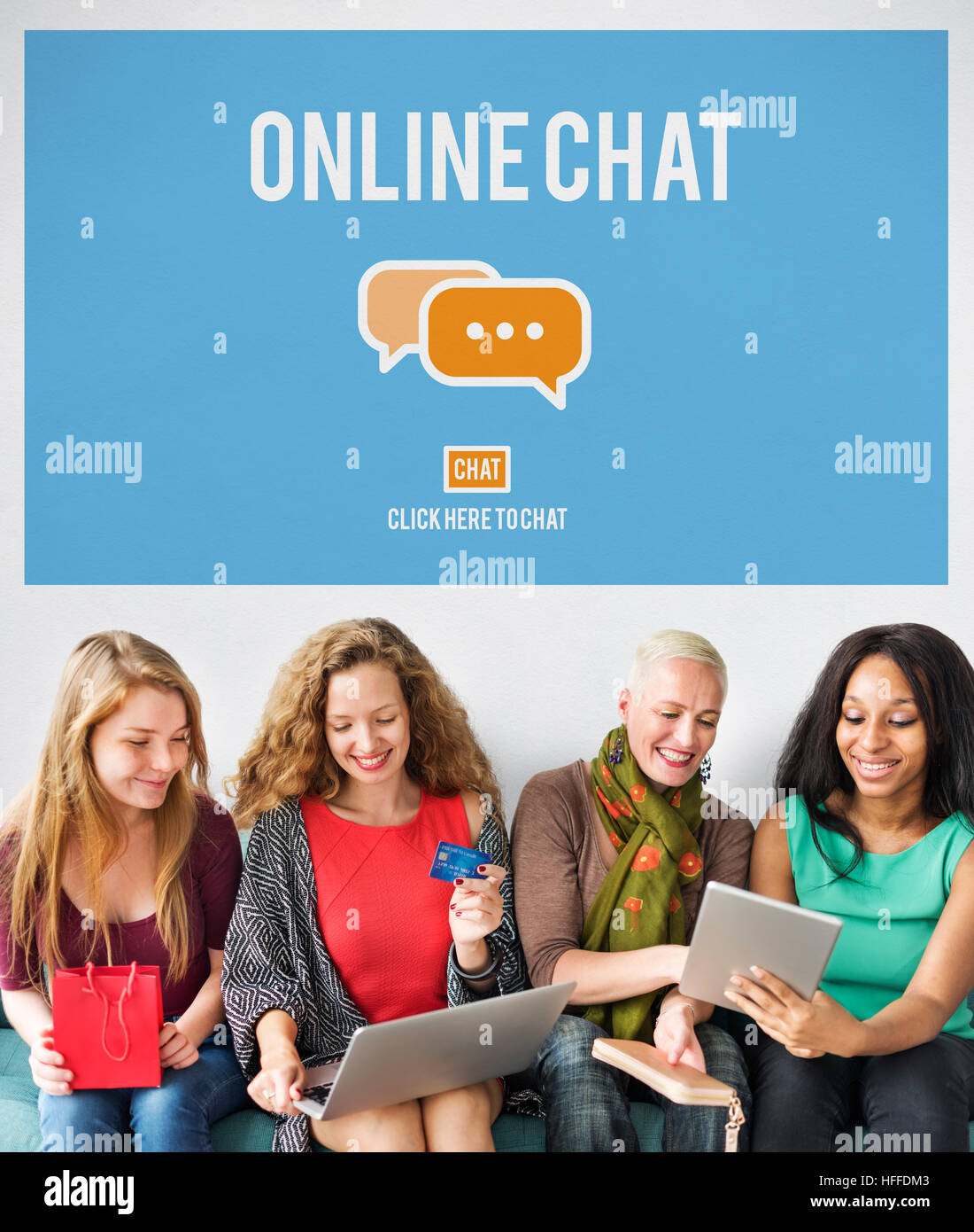 Online Chat Communication Connection Concept Stock Photo - Alamy