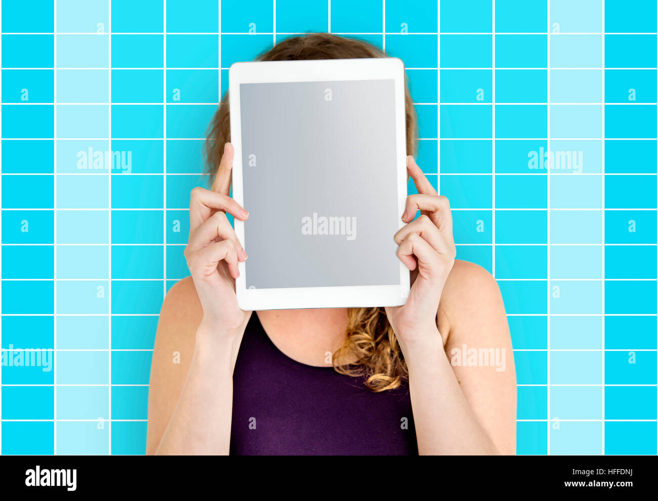Person Holding Tablet Face Concept Stock Photo - Alamy