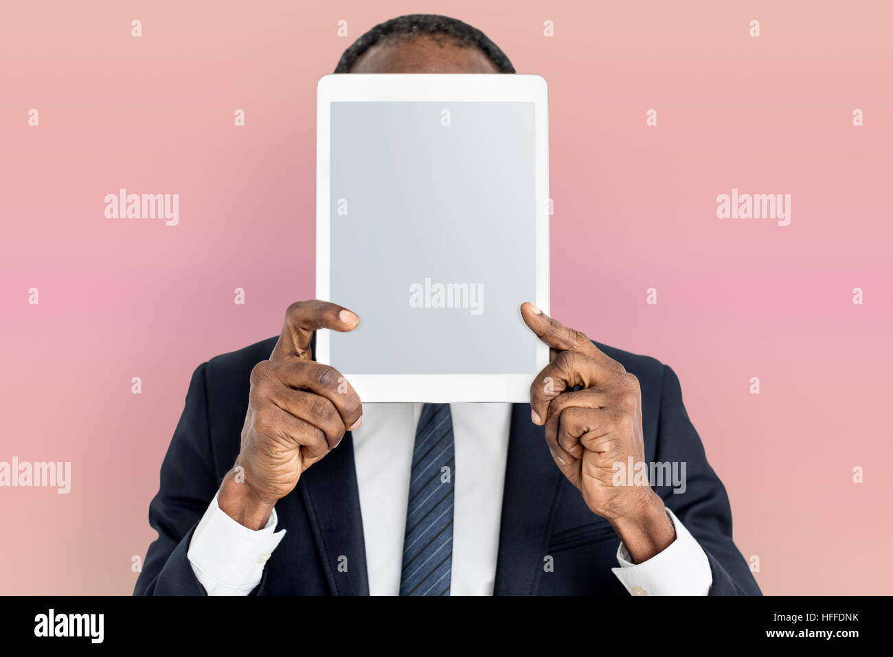Person Holding Tablet Face Concept Stock Photo - Alamy