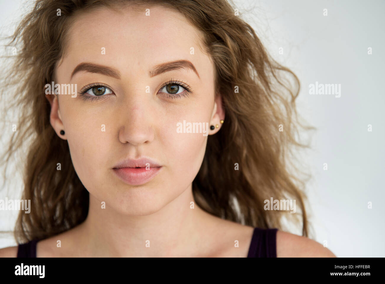 Woman Face Expression Confident Concept Stock Photo - Alamy