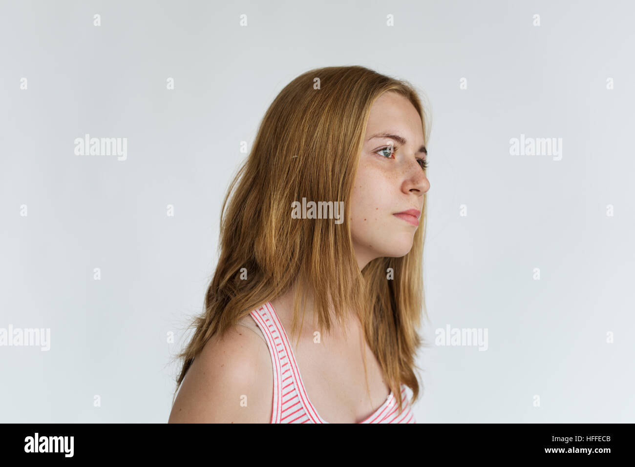 European Woman Face Expression Sad Concept Stock Photo - Alamy