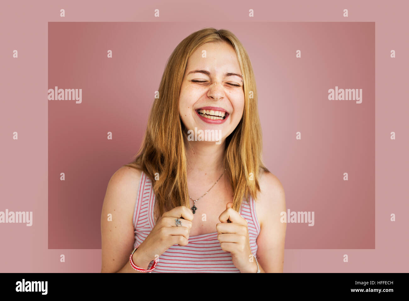Young Woman Positive Expression Concept Stock Photo - Alamy