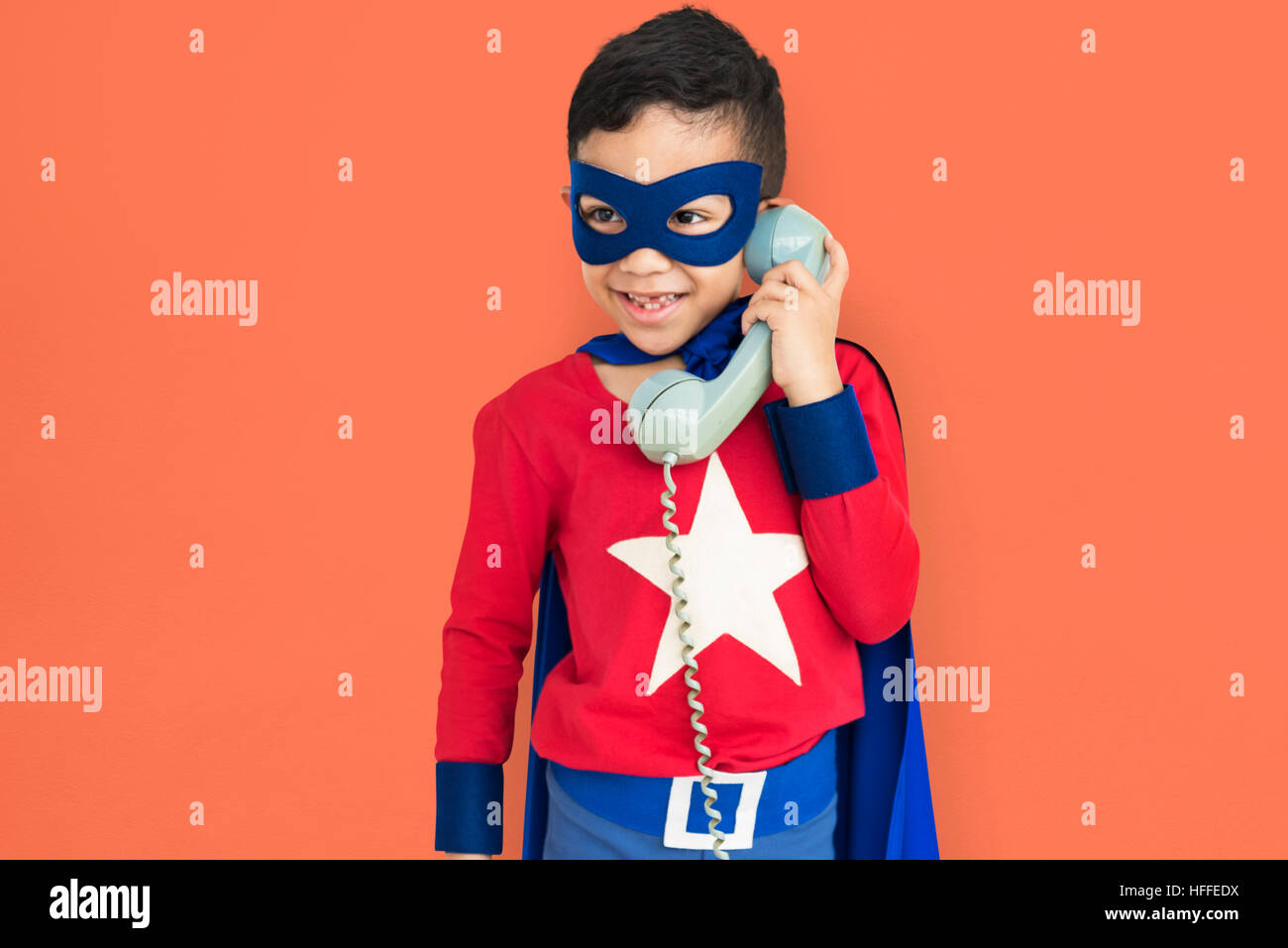 Superhero Boy Child Courageous Kid Concept Stock Photo - Alamy