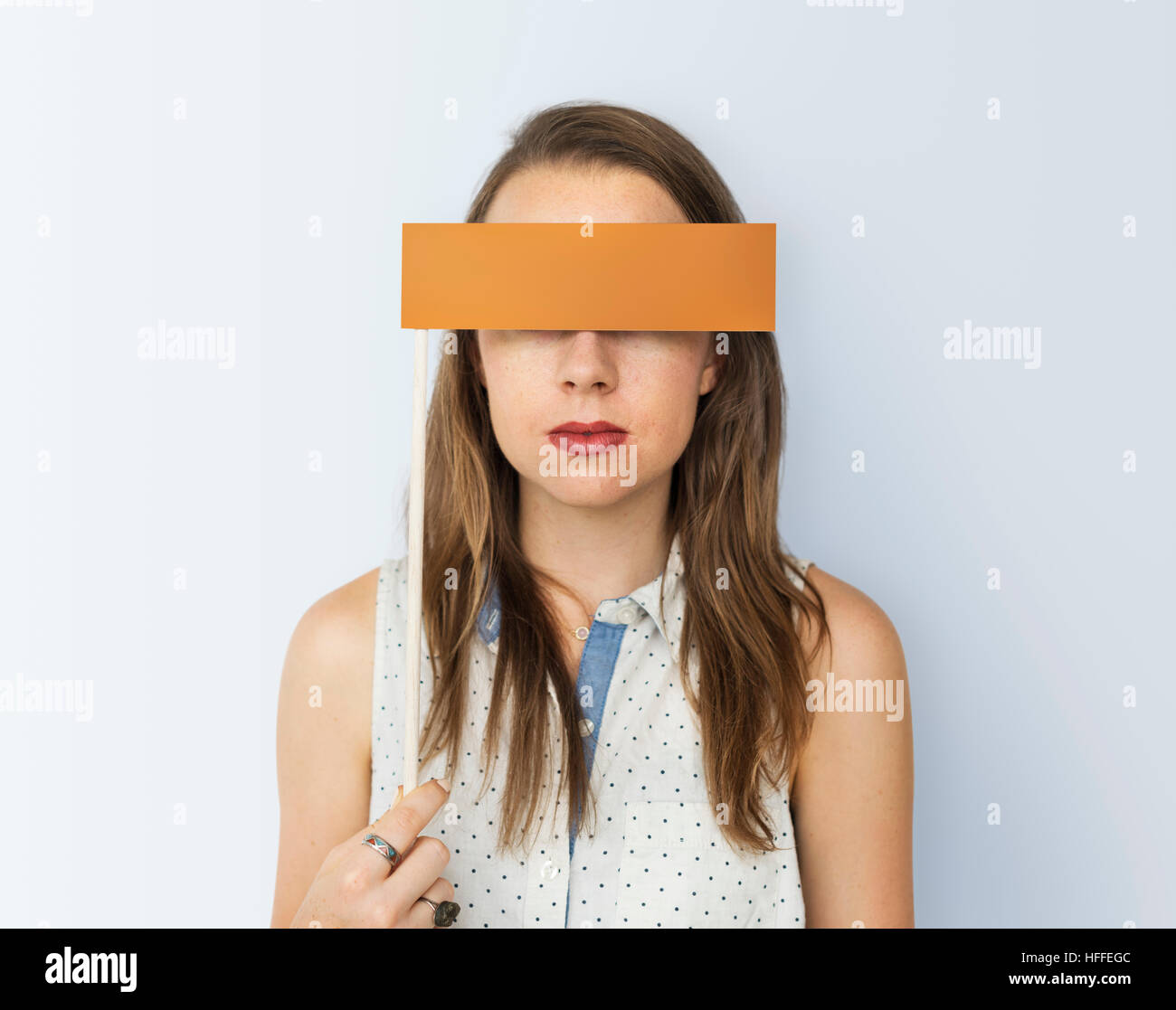 Young Woman Covering Eyes Concept Stock Photo - Alamy