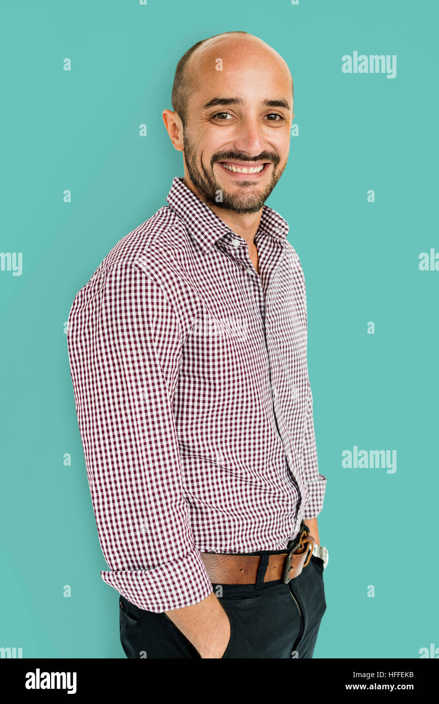 Man Smiling Happiness Portrait Concept Stock Photo - Alamy