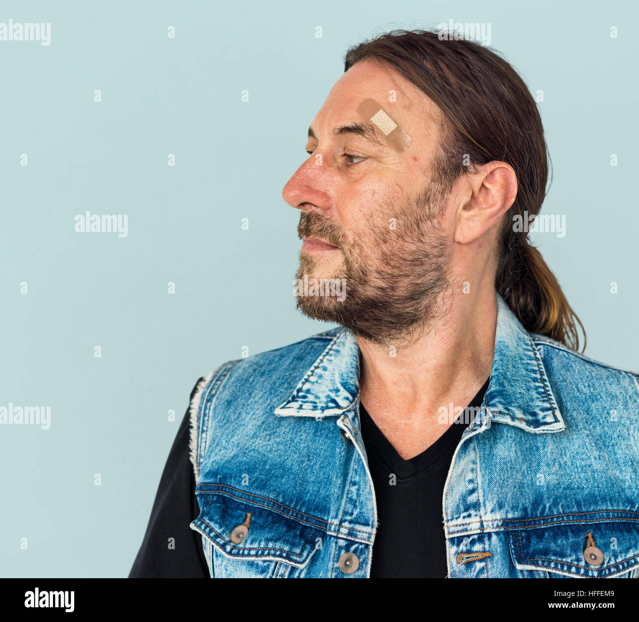 Man Hurt Bandage Painful Wound Injured Concept Stock Photo - Alamy