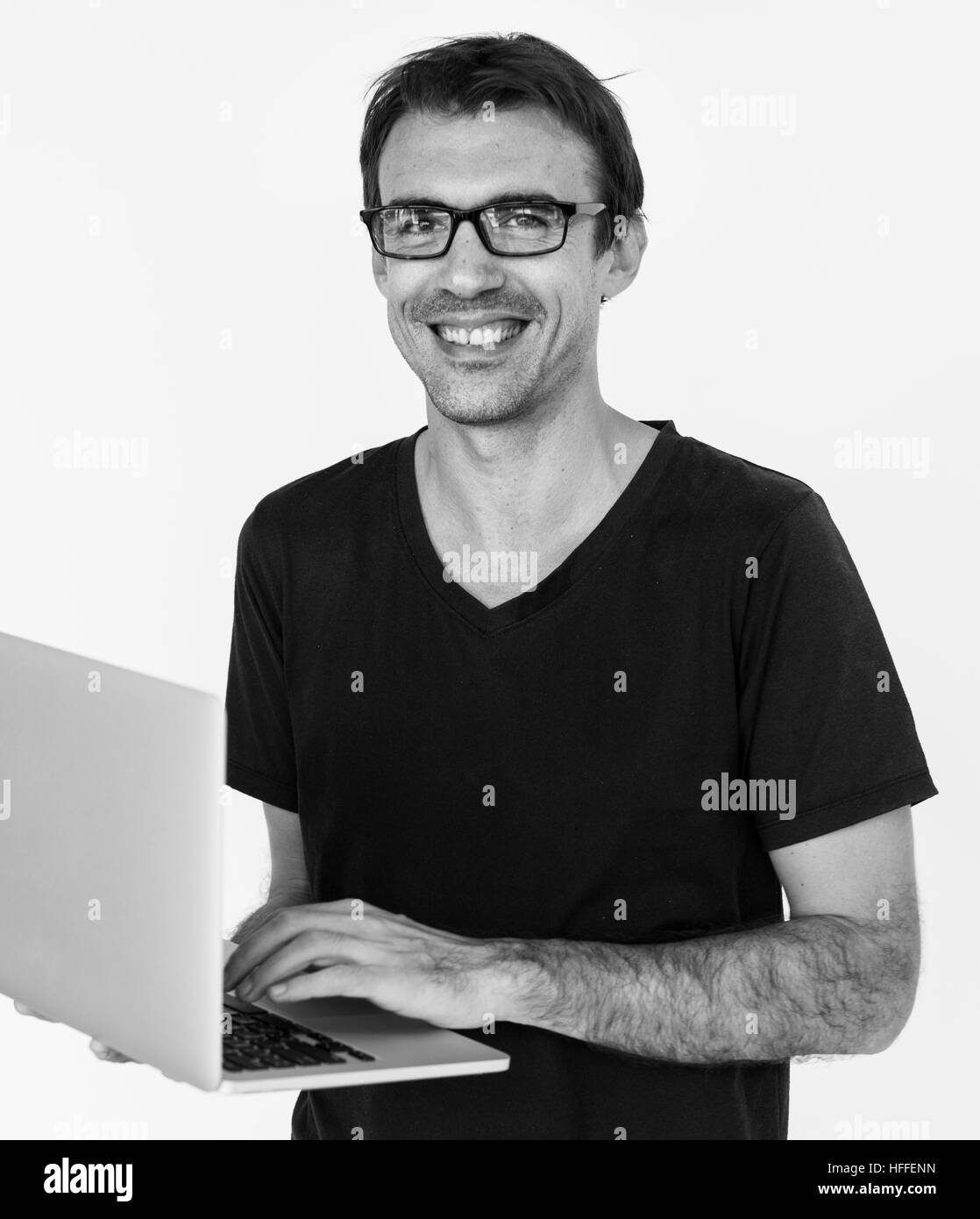 Technology guy Black and White Stock Photos & Images - Alamy