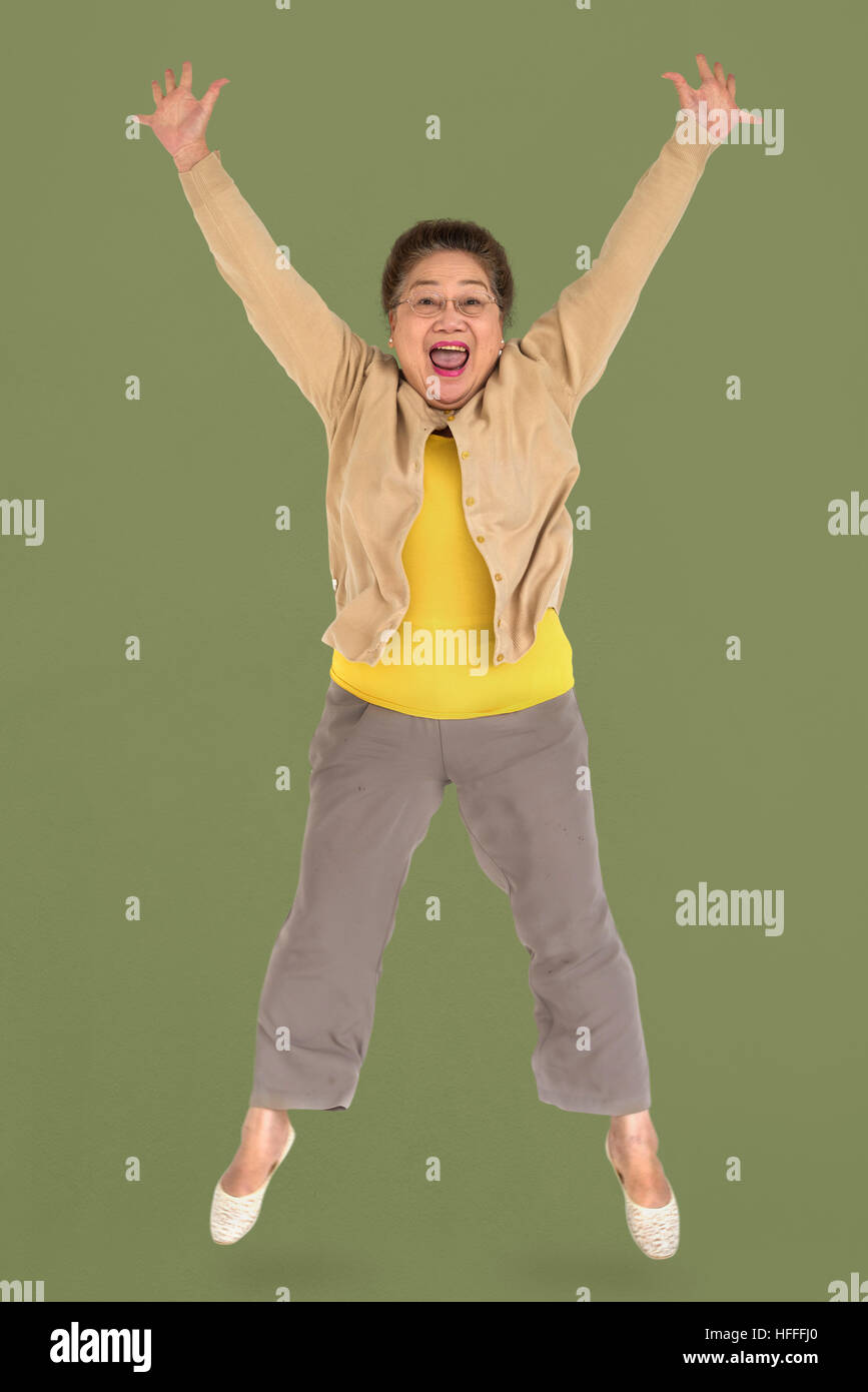 Woman Cheerful Studio Portrait Concept Stock Photo - Alamy