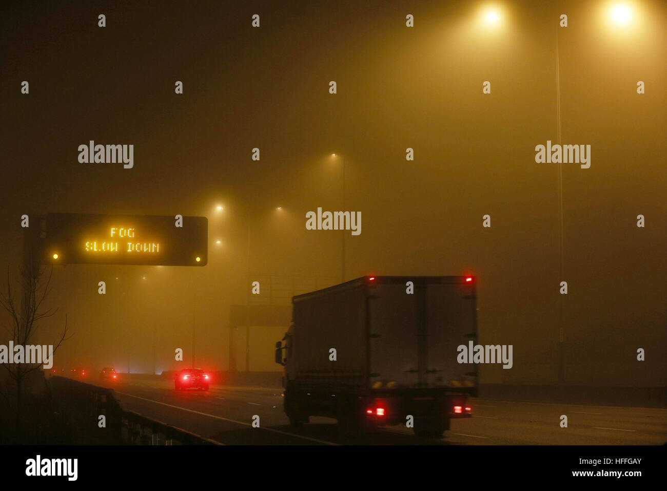 Motorway fog sign hi-res stock photography and images - Alamy
