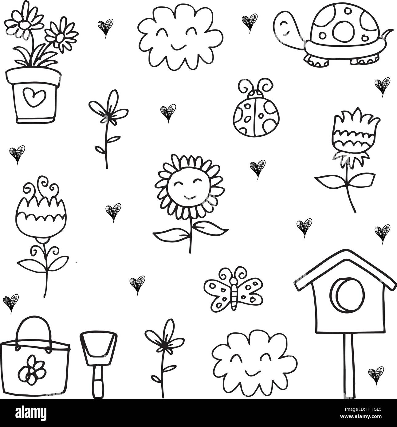 Doodle of spring theme collection Stock Vector Image & Art - Alamy