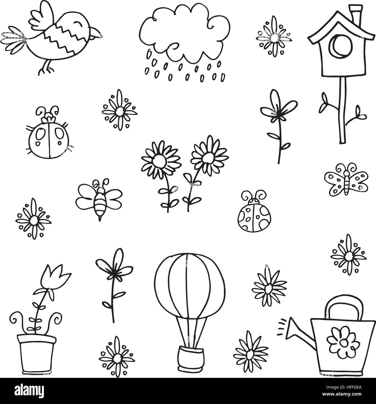 Spring doodle hi-res stock photography and images - Alamy