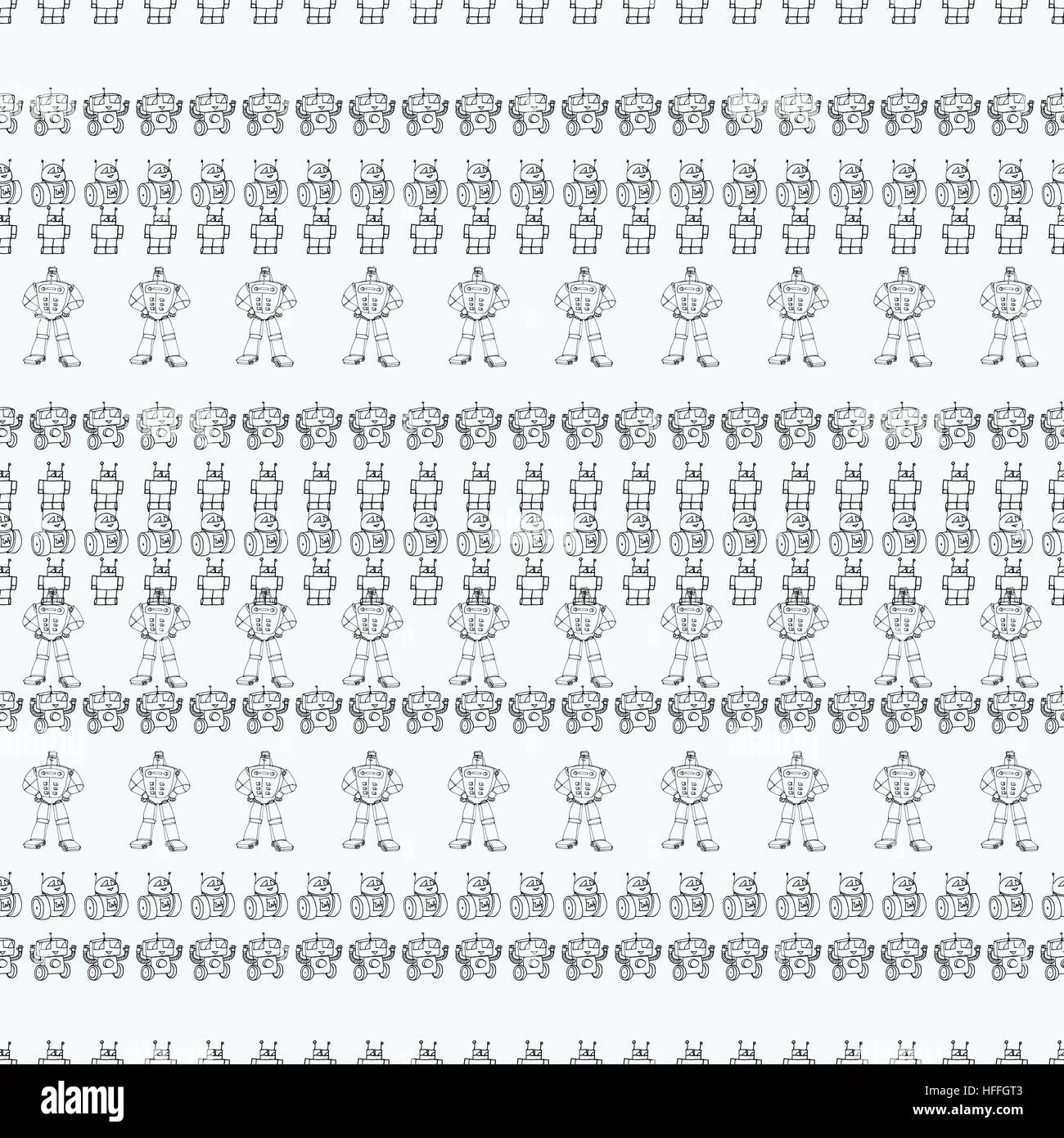 Robot doodles pattern Stock Vector Image & Art - Alamy