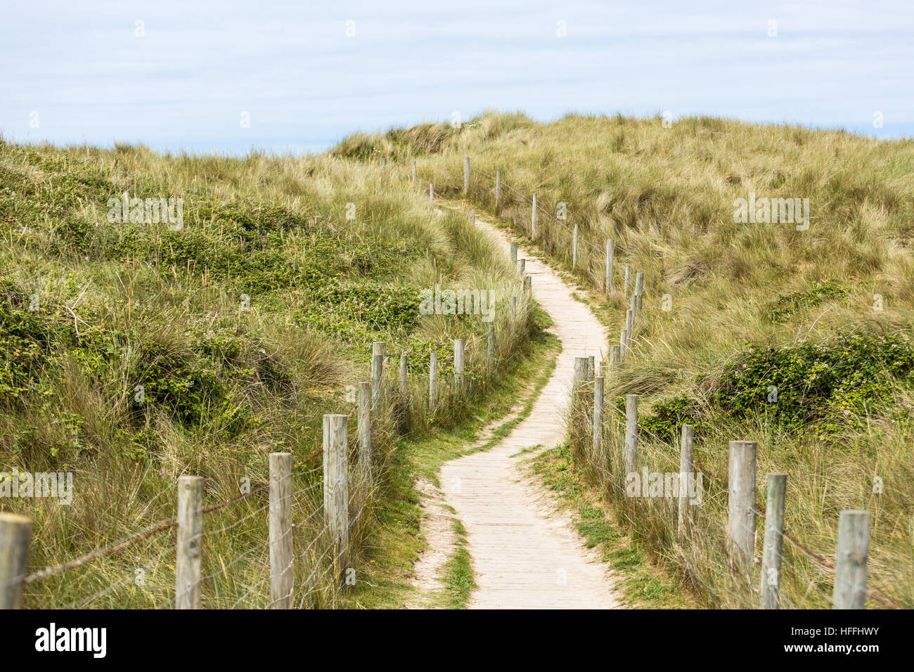 Pedestrian path leading to Godrevy Beach, Cornwall, UK Stock Photo - Alamy