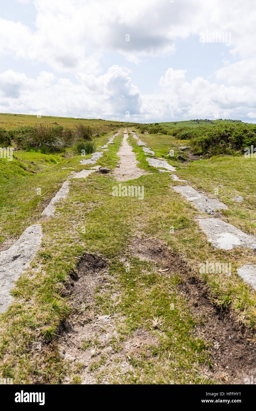 Haytor Granite Tramway, Dartmoor Park, Devon, UK Stock Photo - Alamy