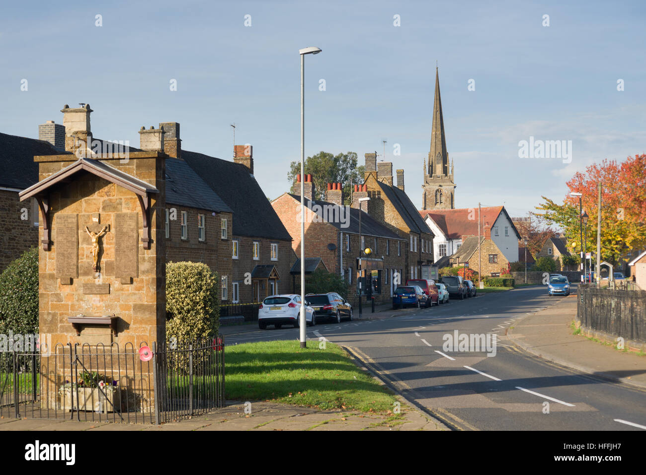 All Saints Church viewed from the high street, Middleton Cheney ...