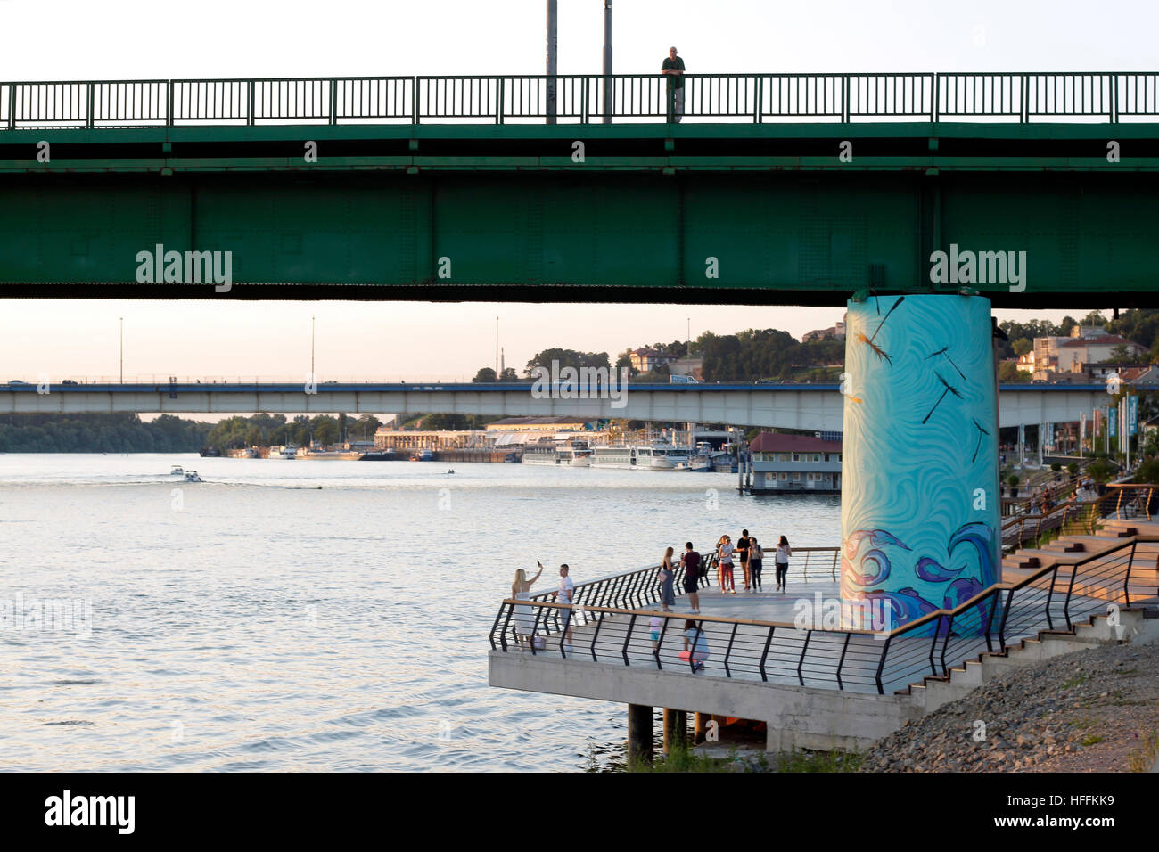 New looking of Belgrade's coast. Waterfront of Belgrade Stock Photo - Alamy