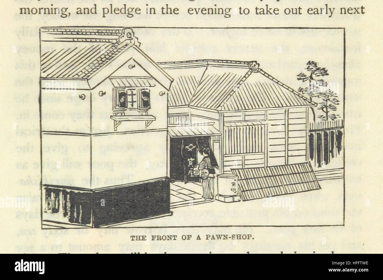 An illustration from 'Sketches of Tokyo Life' depicting the city of ...