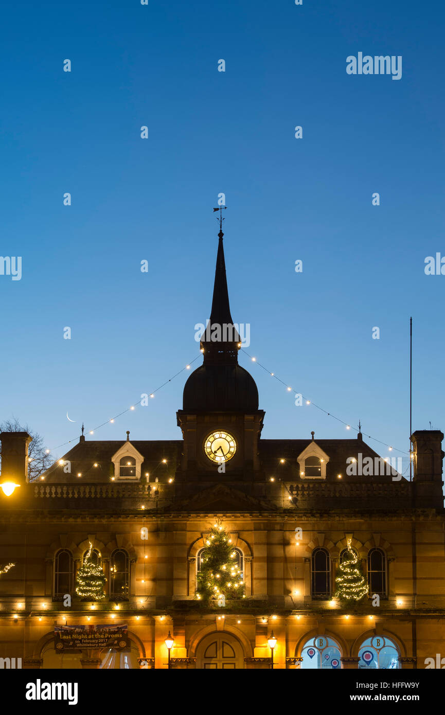 The Old Town Hall with Christmas lights before sunrise, Market Square ...