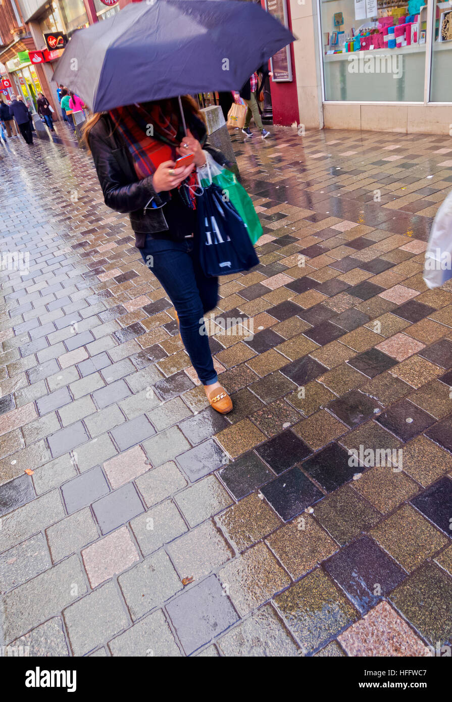 UK, Scotland, Lowlands, Glasgow city center at rainy day Stock Photo ...