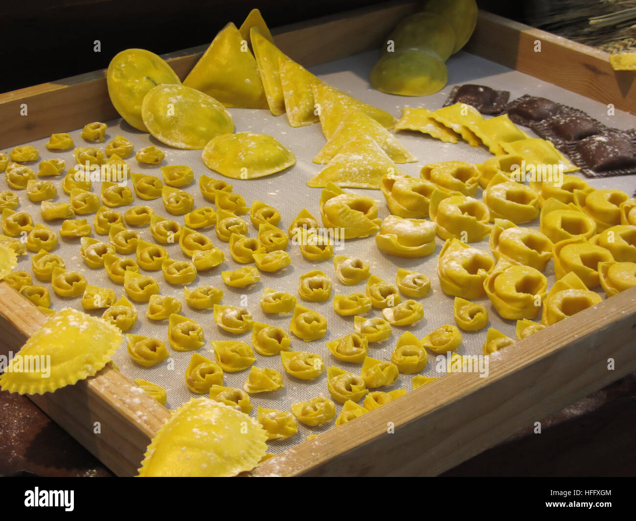Various mix of fresh italian homemade pasta Stock Photo - Alamy