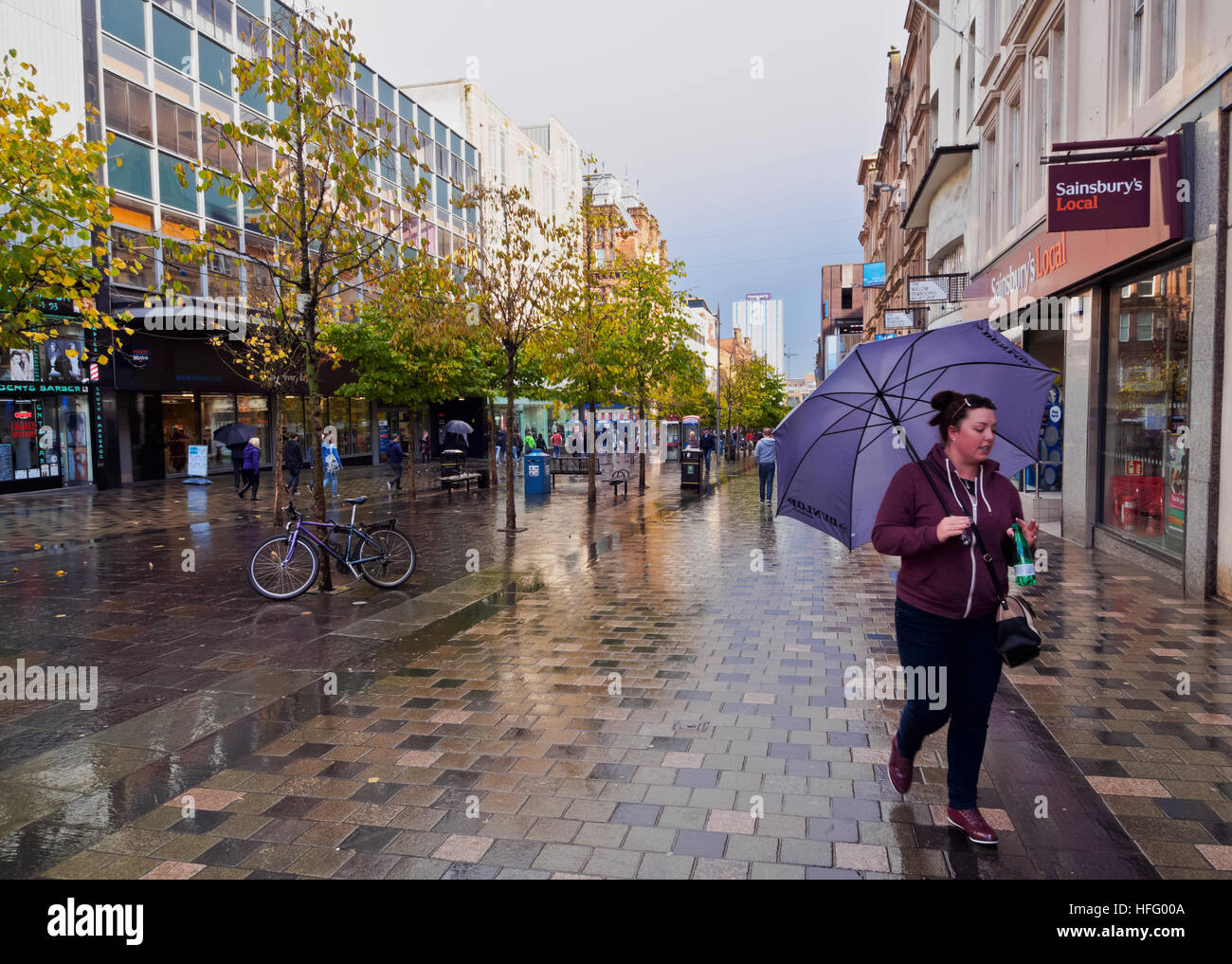 UK, Scotland, Lowlands, Glasgow city center at rainy day Stock Photo ...