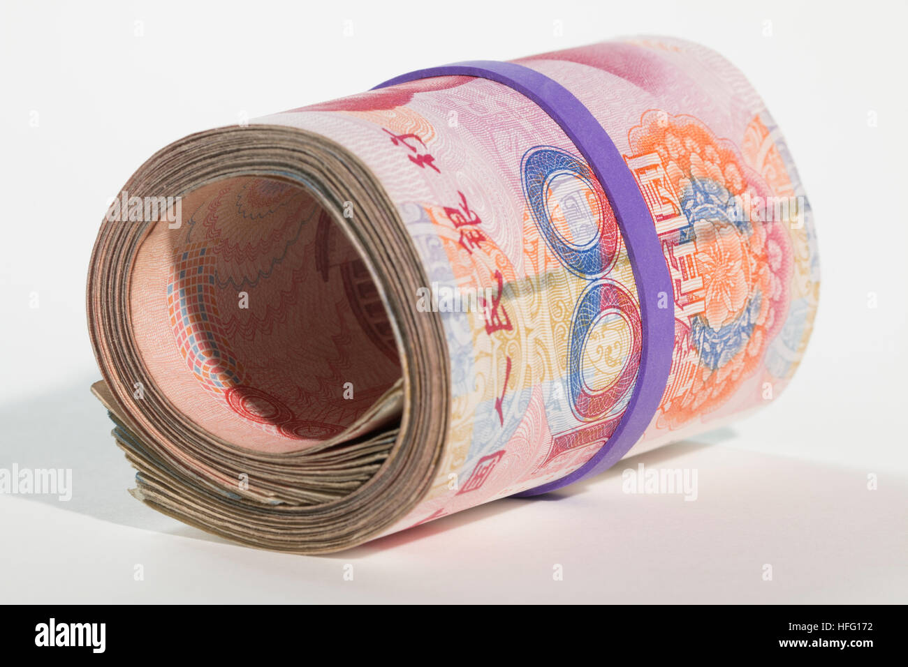 Chinese Currency Yuan in a bundle Stock Photo - Alamy